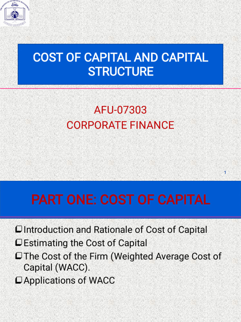 Understanding Cost of Capital and WACC | PDF | Capital Structure ...