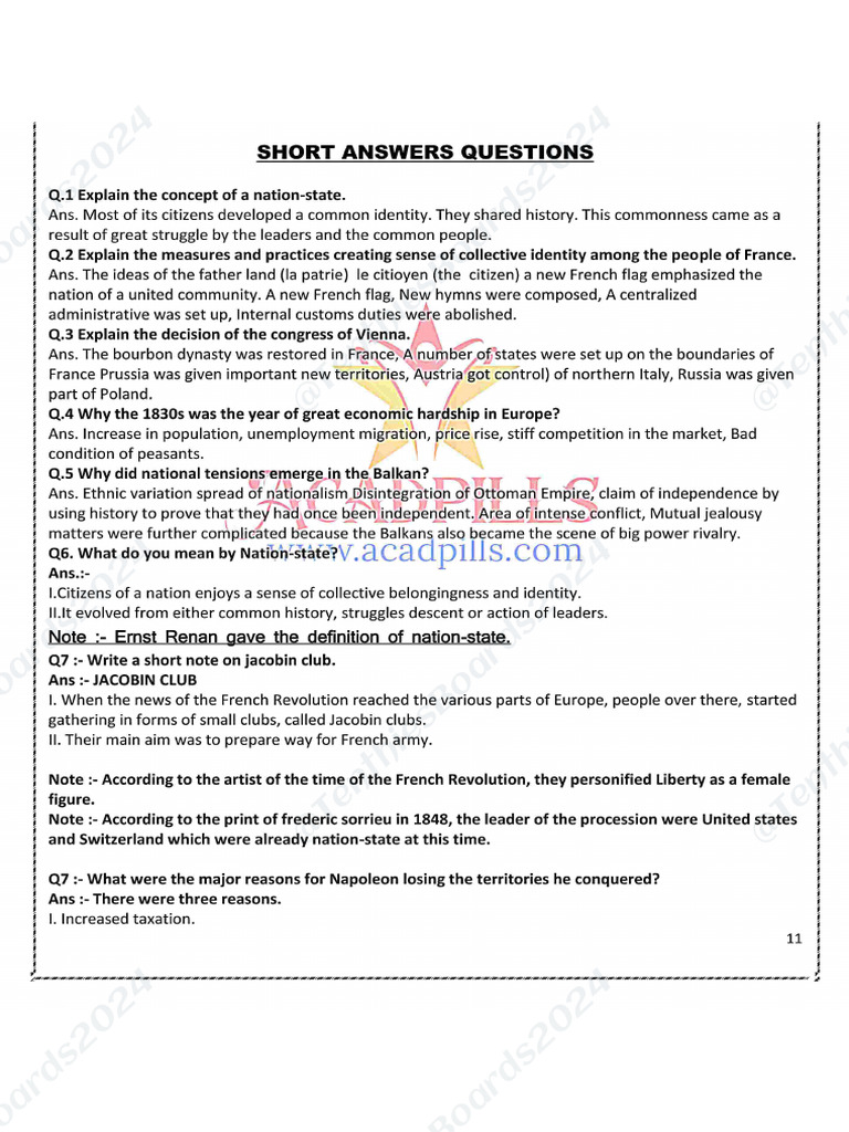 SST Revision Questions | PDF