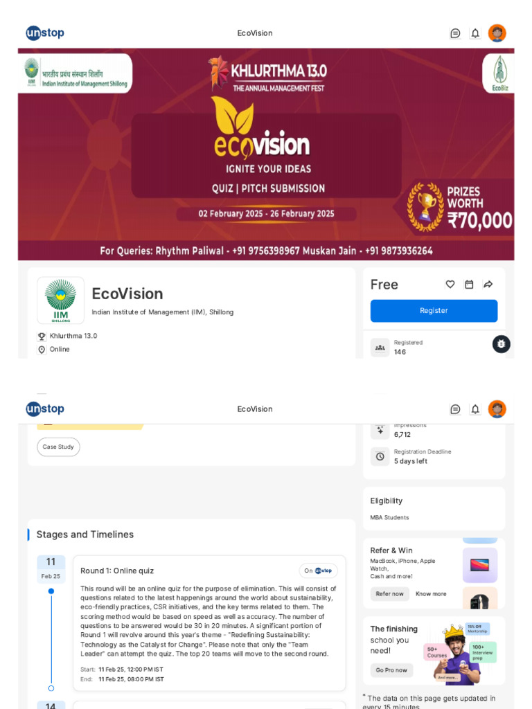 EcoVision - 2025 - 1385551 - Unstop | PDF | Environmental Technology