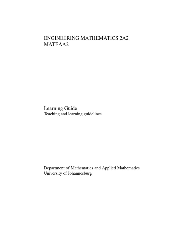 Engineering Math 2A2 Guide UJ | PDF | Determinant | Matrix (Mathematics)