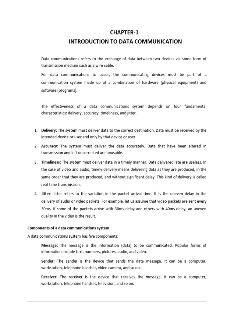Introduction To Data Communications | PDF | Duplex (Telecommunications ...
