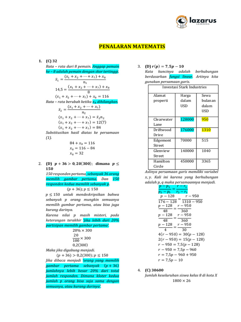 Pembahasan Pm Paket Soal 020 | PDF