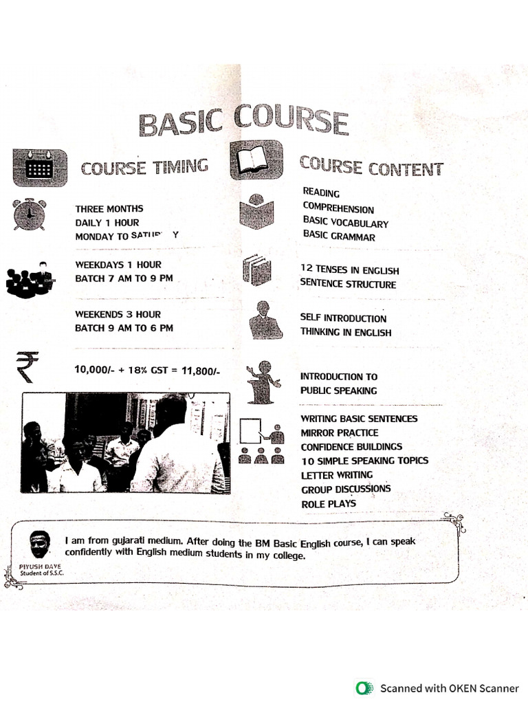 BM English Speaking Academy Brochure | PDF
