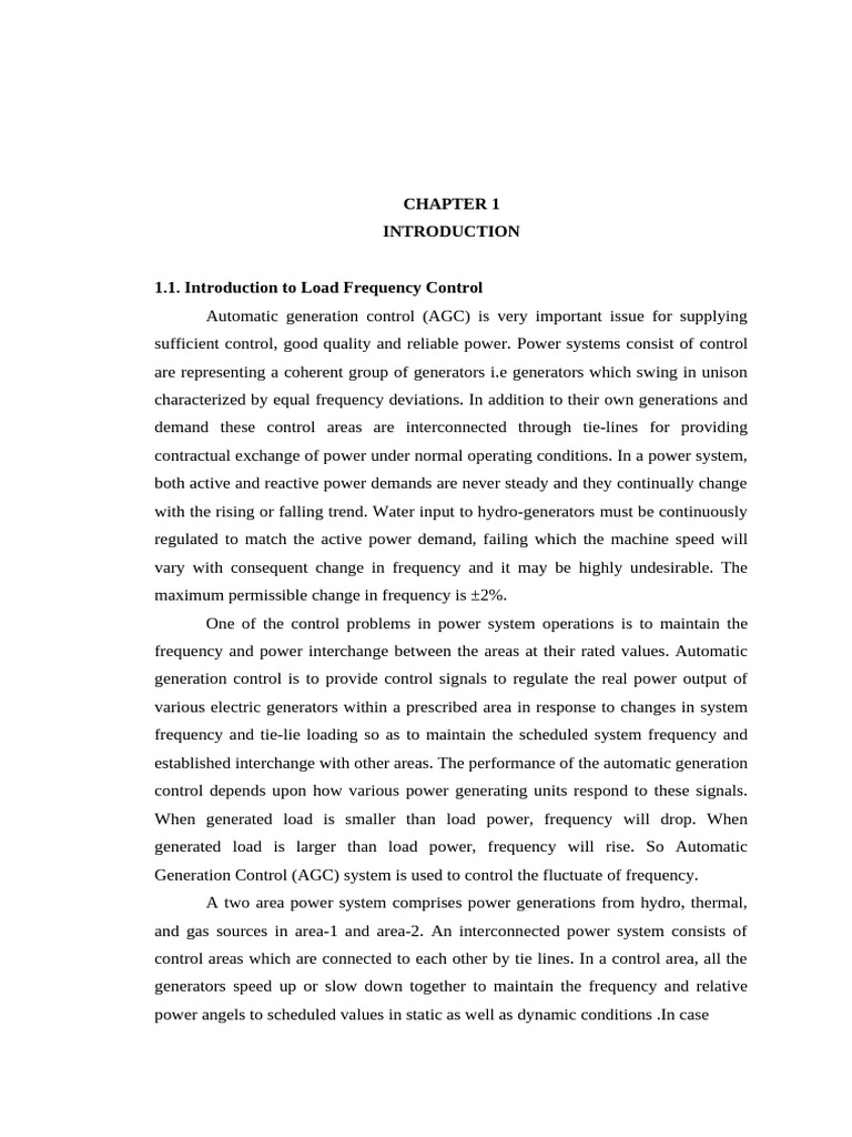 Automatic Generation Control Pdf Steady State Applied Mathematics