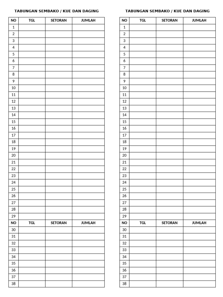 Tabungan Sembako | PDF
