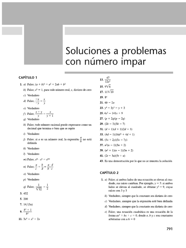 Soluciones A Problemas Impares | PDF
