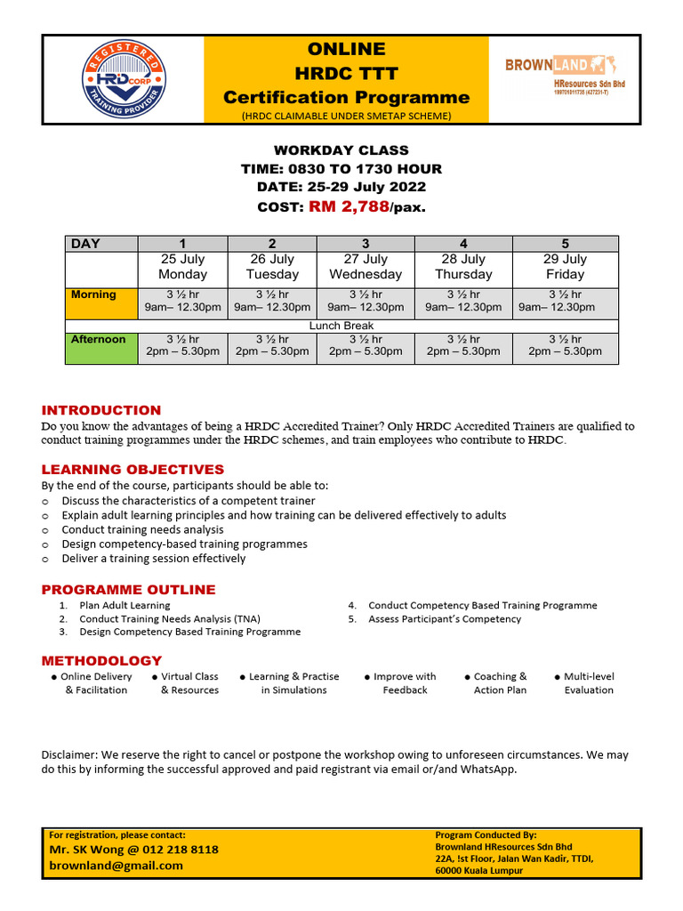 00 HRDC Leaflet (Workday) | PDF | Learning