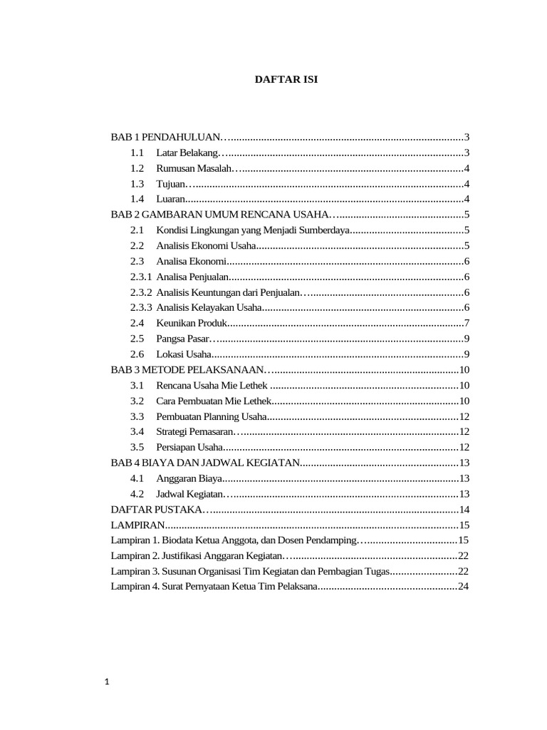 Proposal Mie Leteg | PDF