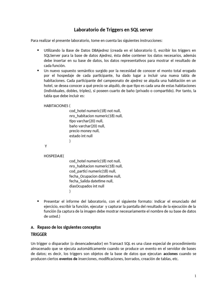 Laboratorio Con Triggers-SQL Server | PDF | Bases de datos | Software de gestión de datos