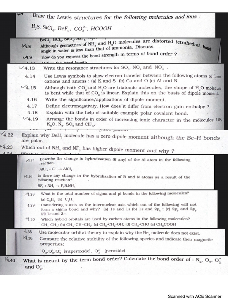 Chemical Bonding Ncert | PDF