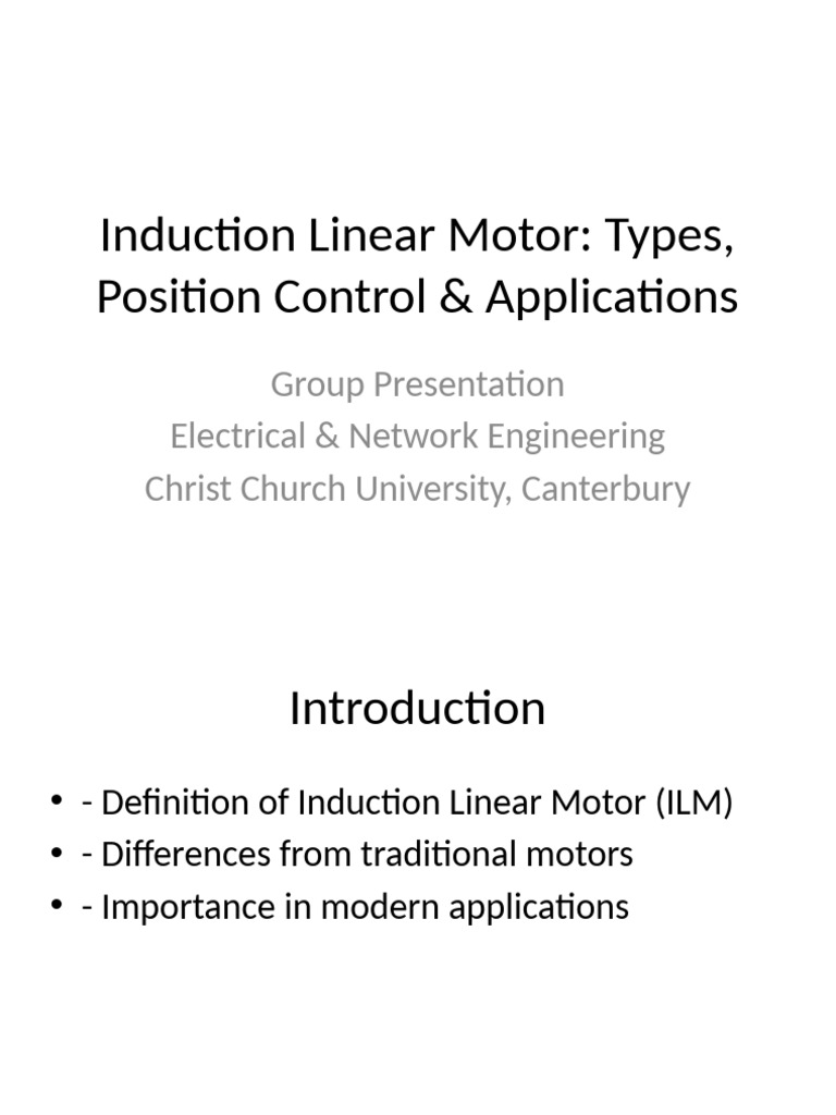 Induction Linear Motors: Types & Applications | PDF