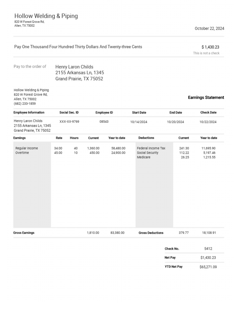 Hollow Welding & Piping Invoice Details | PDF