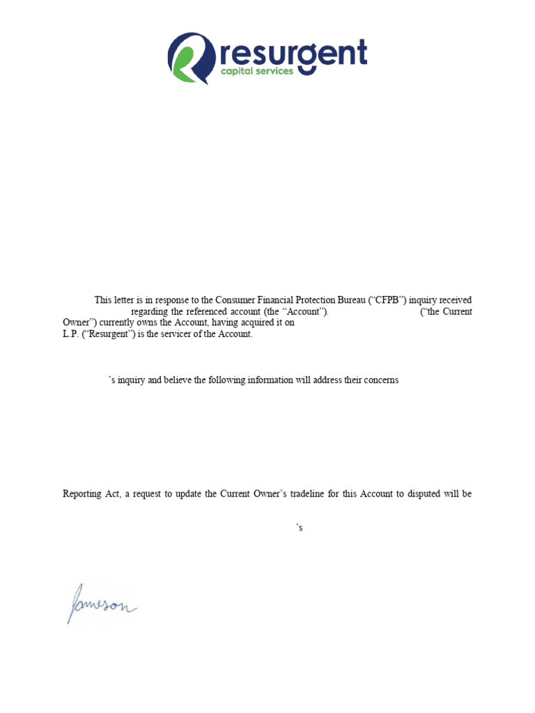 COM - Resurgent Inquiry Response - CFPB - 95868 | PDF | Credit Card ...