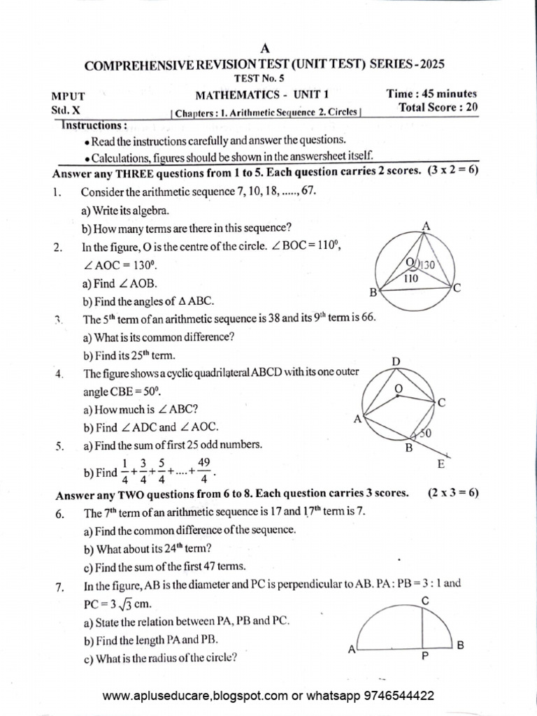 A+ Blog-Mathematics Test-1 em | PDF | Elementary Mathematics ...