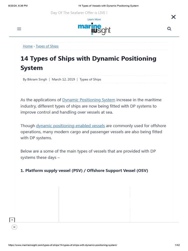 Types of DP Vessels Explained | PDF | Dredging | Ships