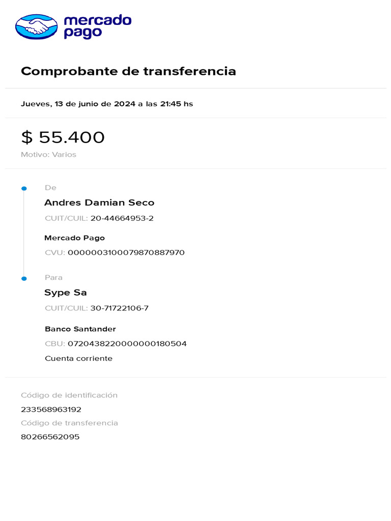 Comprobante de Transferencia Bancaria | PDF