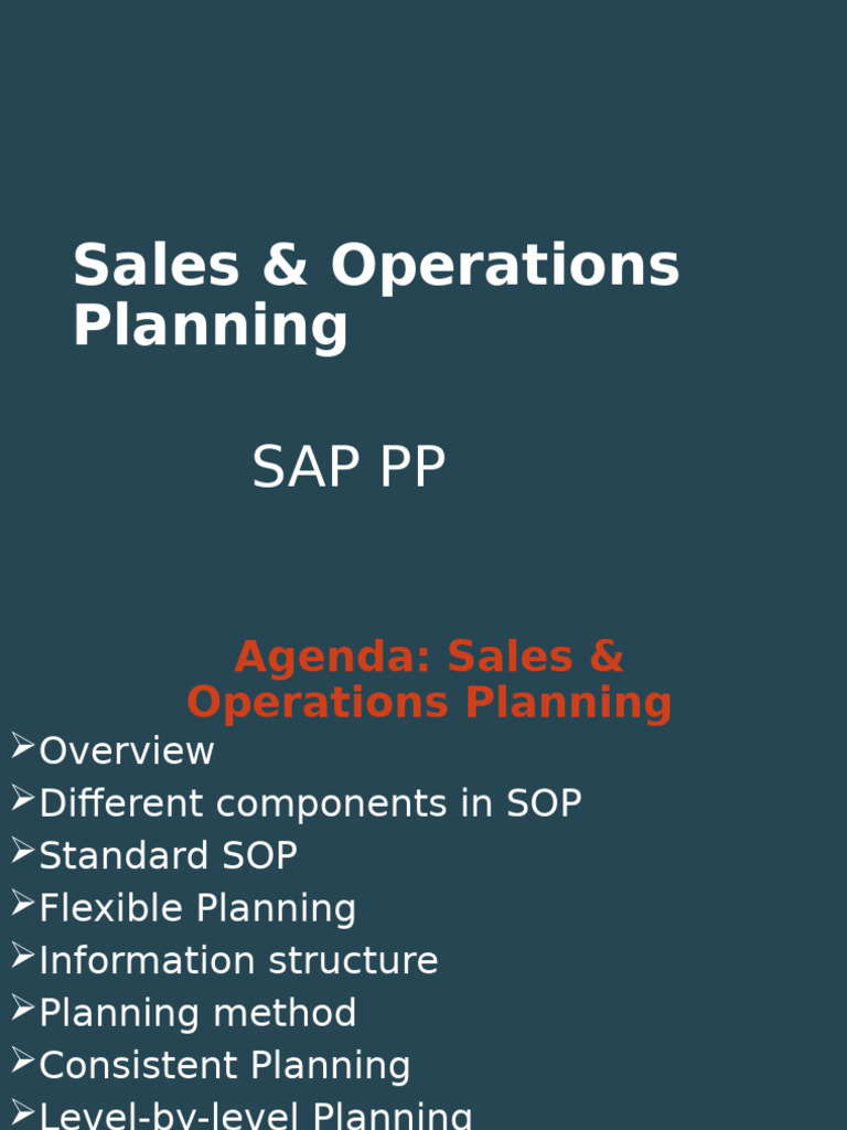 SAP PP: Sales & Operations Planning Guide | PDF | Information | Forecasting