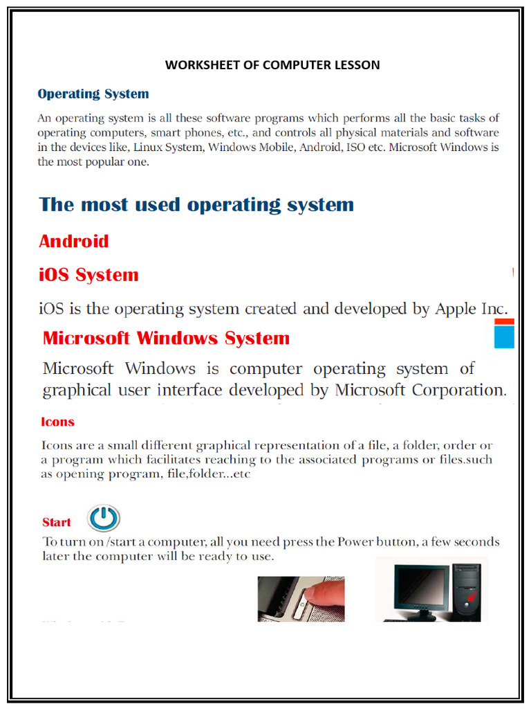 Computer Worksheet Grade-7 | PDF