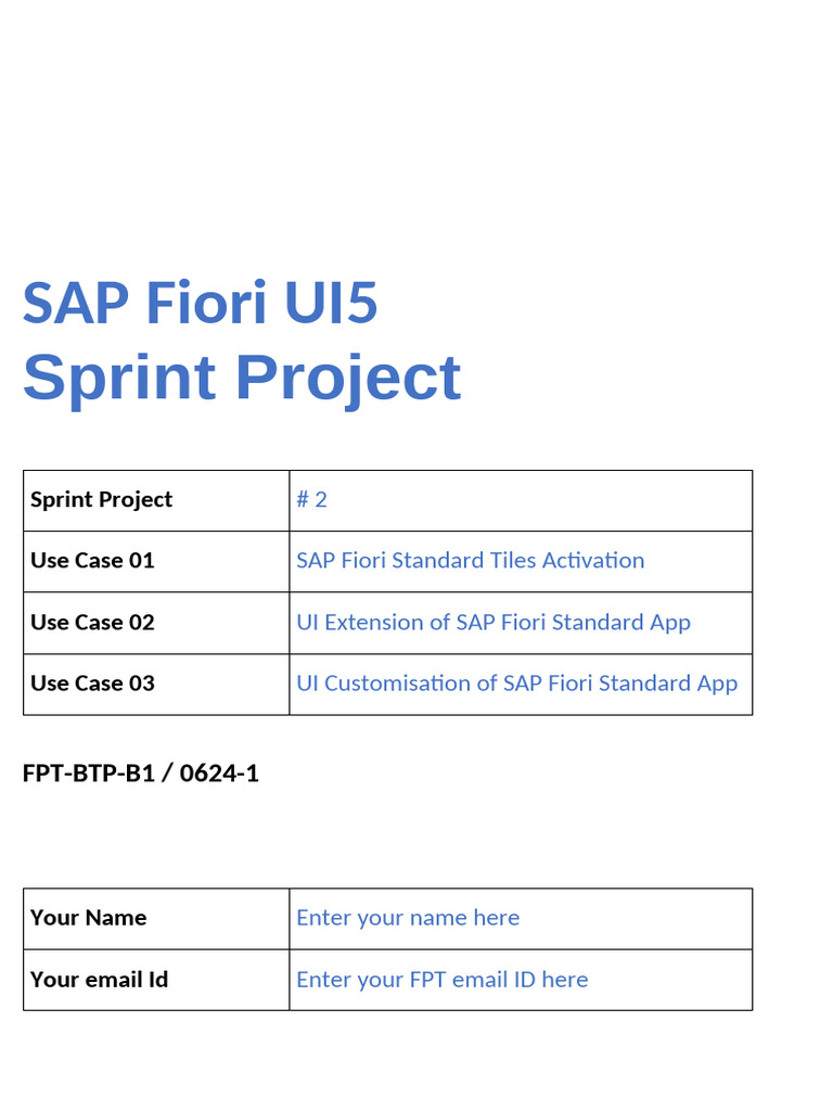 SAP Fiori UI5 Sprint Project Guide | PDF | Debits And Credits | Software Engineering