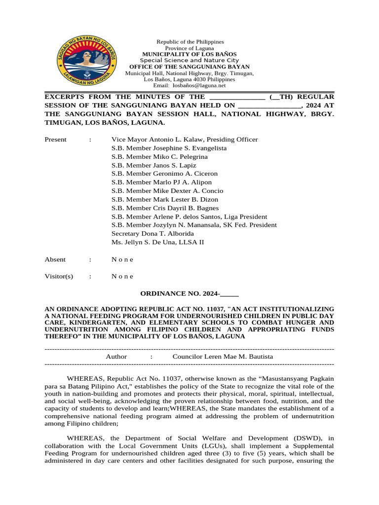 Masustansyang Pagkain para Sa Batang Pilipino (RA 11037) | PDF ...