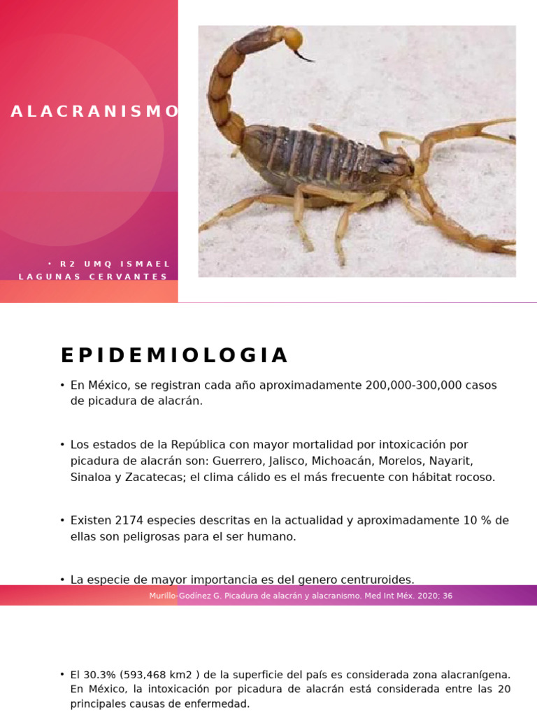 Epidemiología y Tratamiento del Alacranismo | PDF