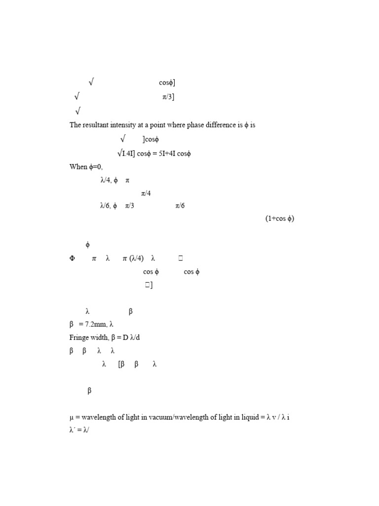 Wave Optics Assignment-1-Solution | PDF | Diffraction | Wavelength
