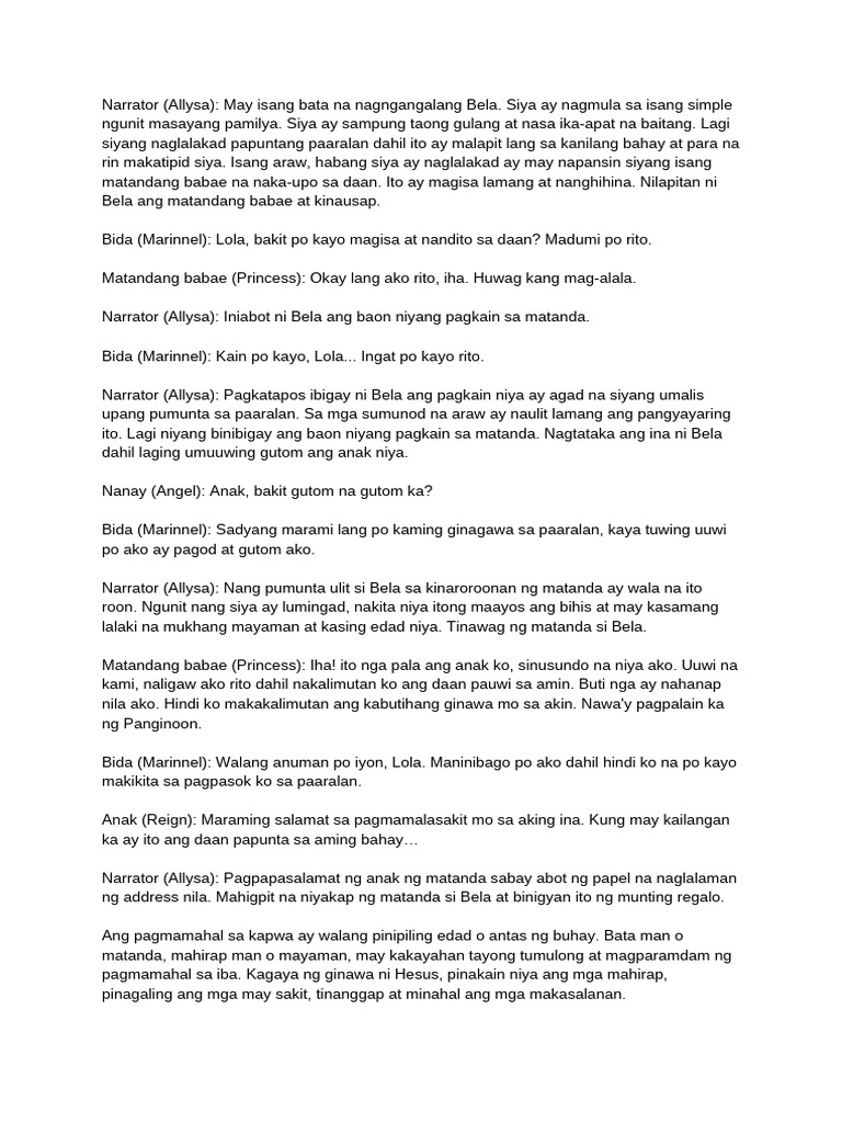 Filipino Puppet Show Script | PDF