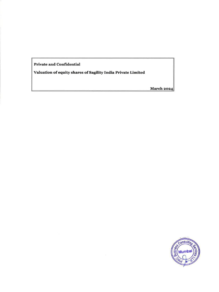 Sagility-India Valuation Report PWC | PDF
