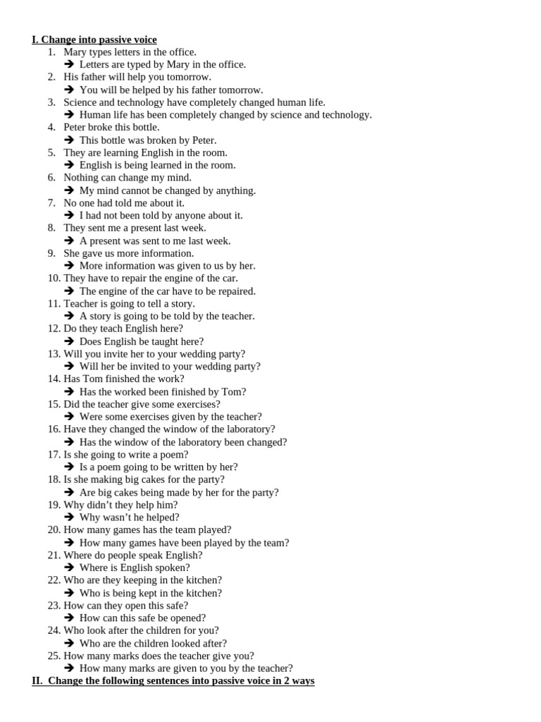 Passive Practice 1 | PDF