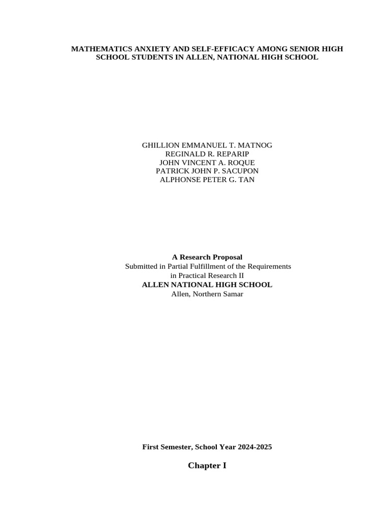 Math Anxiety and Self-Efficacy Study | PDF | Self Efficacy | Anxiety