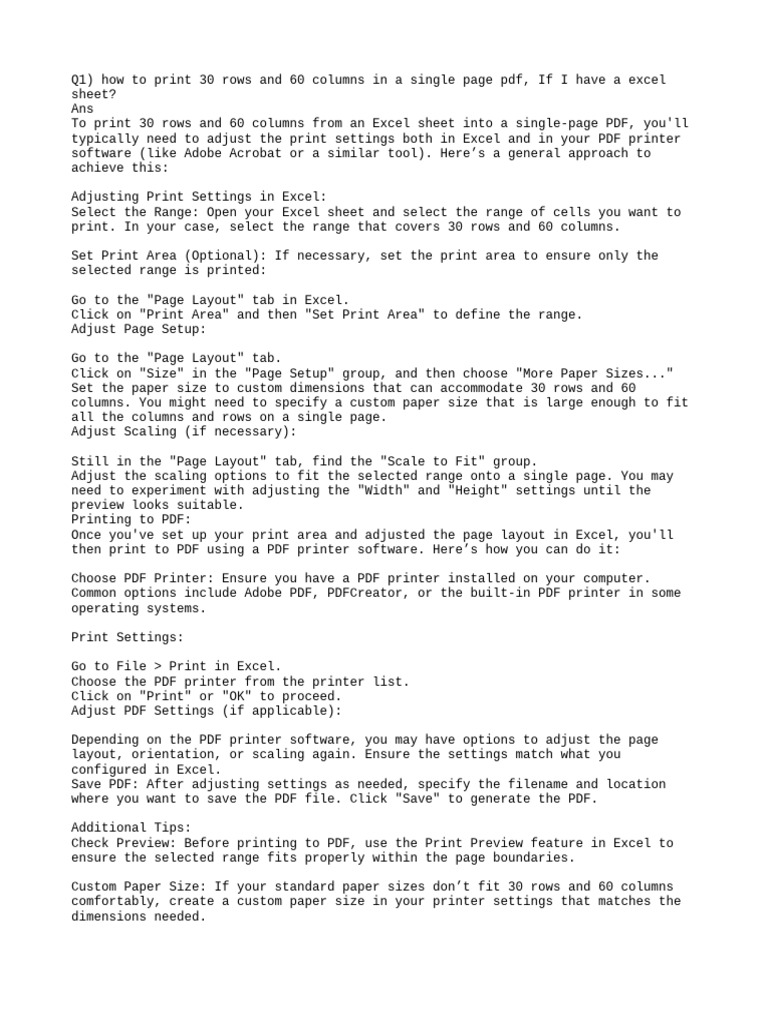 questionAns | PDF | Printer (Computing) | Page Layout