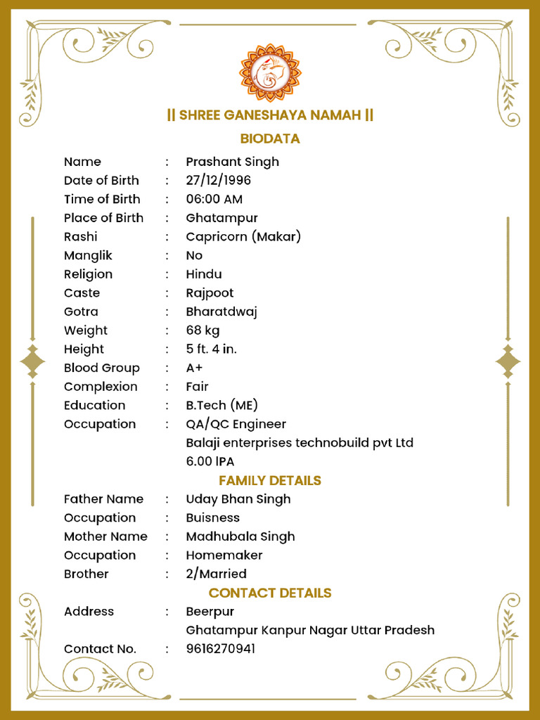New Biodata 1 | PDF