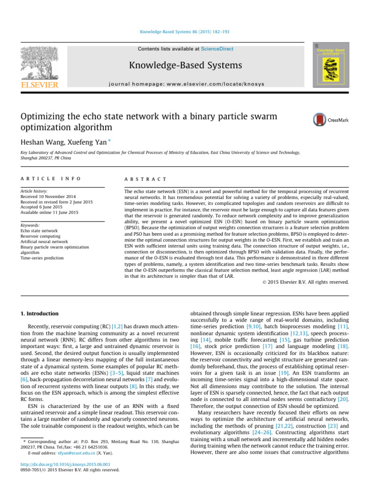 2015 Elsevier Optimizing The Echo State Network With A Binary Particle 2130