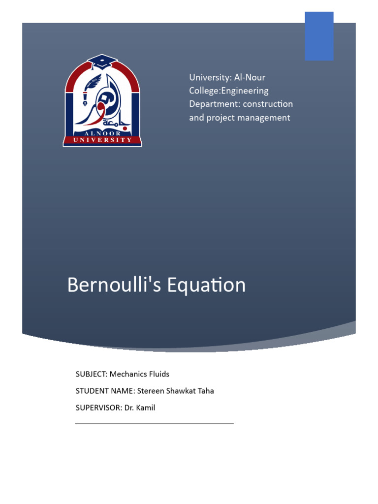 Bernoulli's Equation | PDF | Fluid Dynamics | Lift (Force)