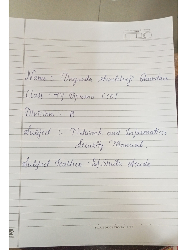 Nis Manual Written Work | PDF