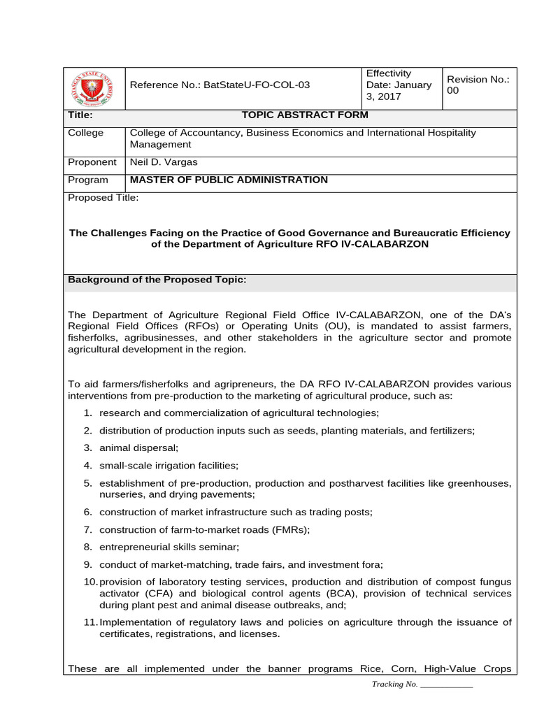 Assessing the Readiness and Compliance Status of the DA on the Practice ...