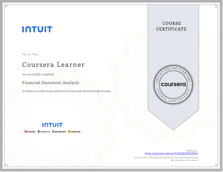 Financial Statement Analysis Course Certificate | PDF