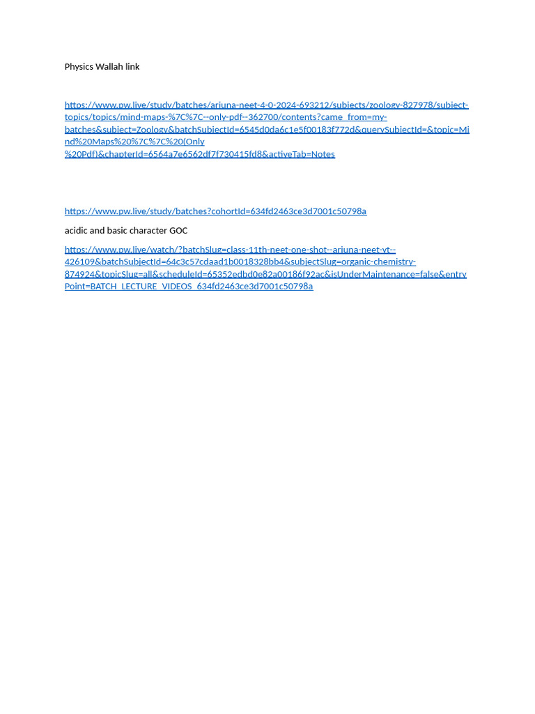 Physics Wallah Link | PDF