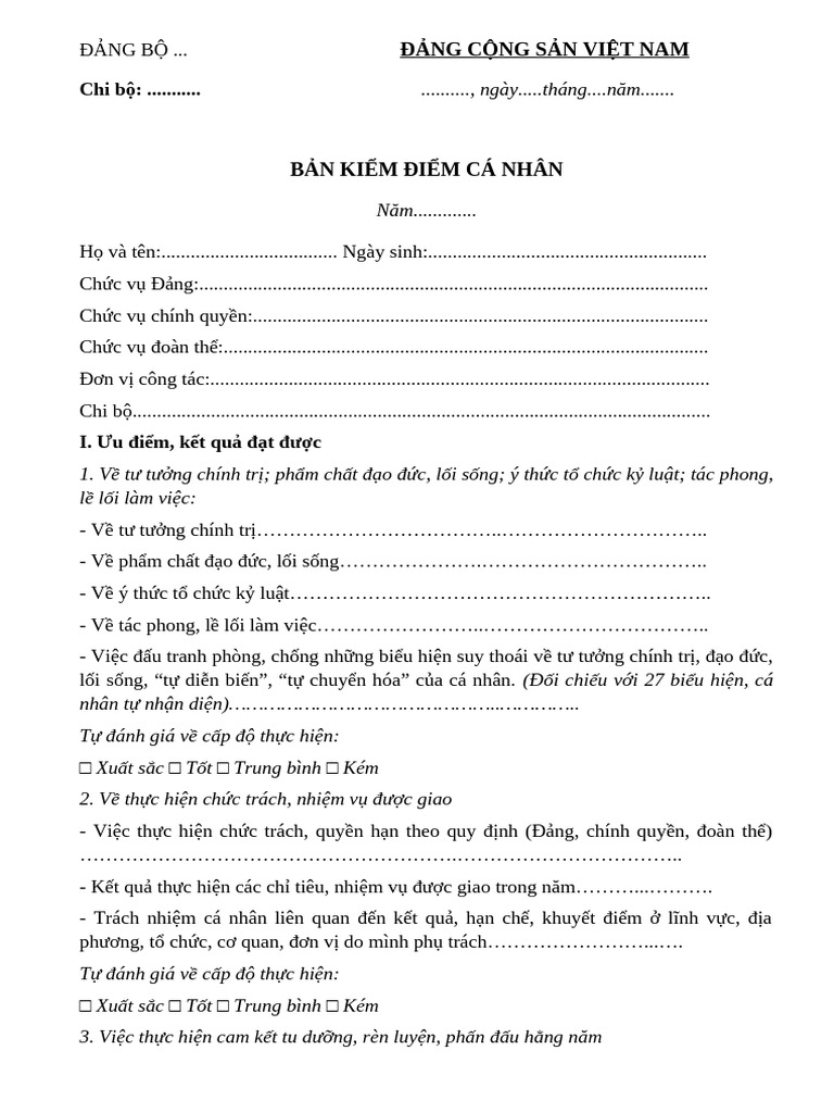 Mau Ban Kiem Diem Dang Vien | PDF