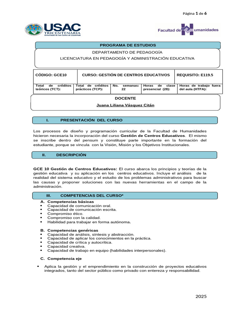 Programa GCE 10 Gestión de Centros Educativos | PDF | Evaluación | Aprendizaje