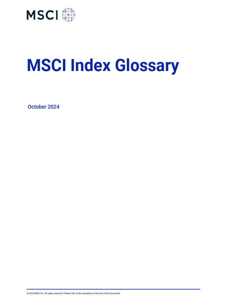 MSCI Index Glossary Definitions 2024 | PDF | Stock Market Index | Msci