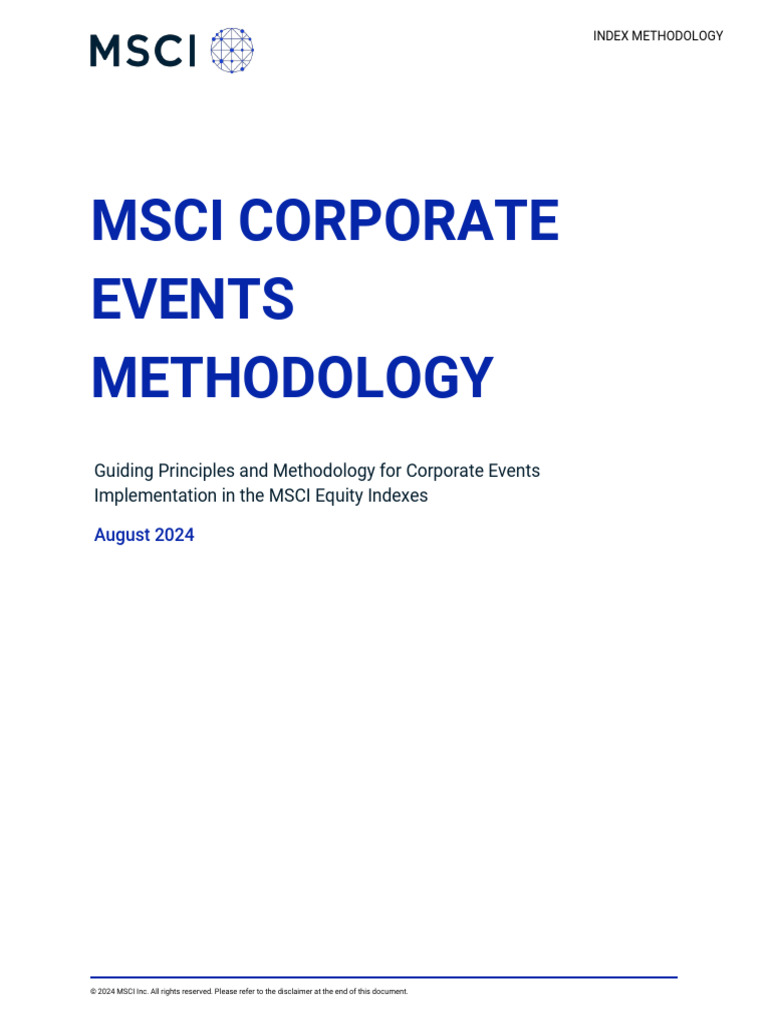 0 MSCI Corporate Events Methodology 20240812 | PDF | Mergers And ...