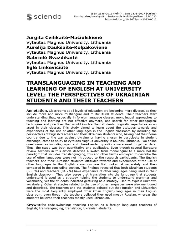 TRL 2 | PDF | Multilingualism | Language Education