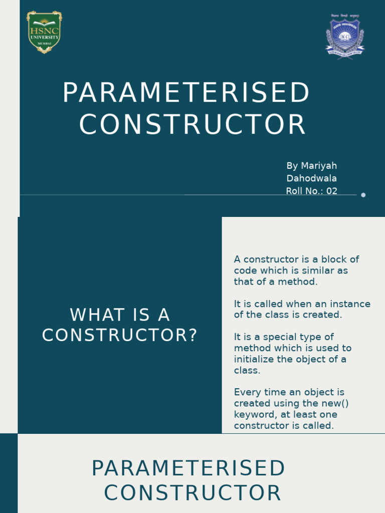Parameterised Constructor - Java 20240729 082141 0000 | PDF
