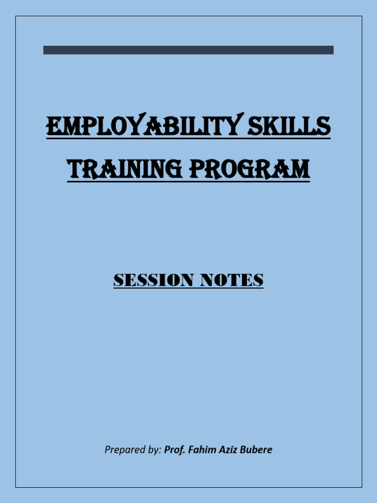 Vesbs Session Notes (Final v3.0) - Employability Skills | PDF | Mind ...