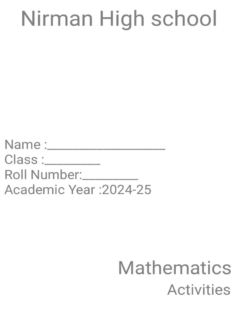 Maths Activities Class 11 | PDF