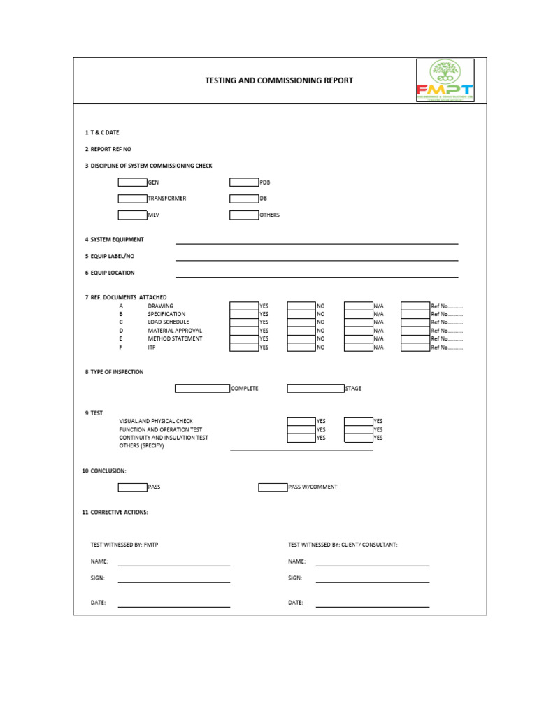 Commissioning Check List | PDF