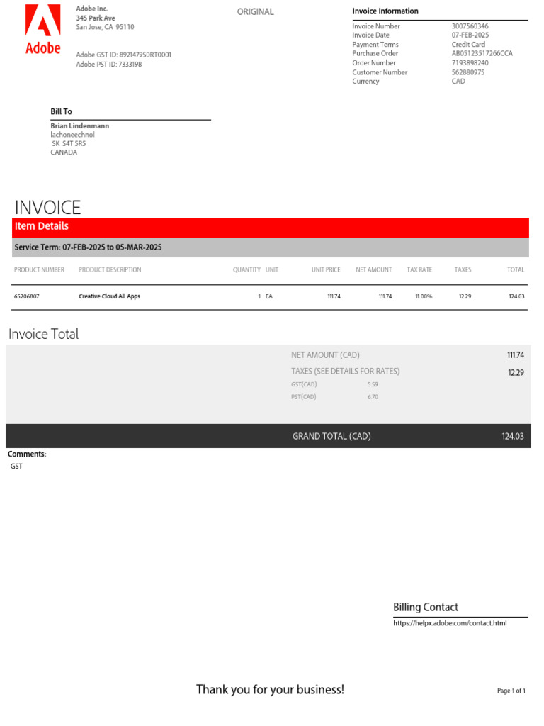 Adobe Creative Cloud Invoice Summary | PDF | Invoice | Money