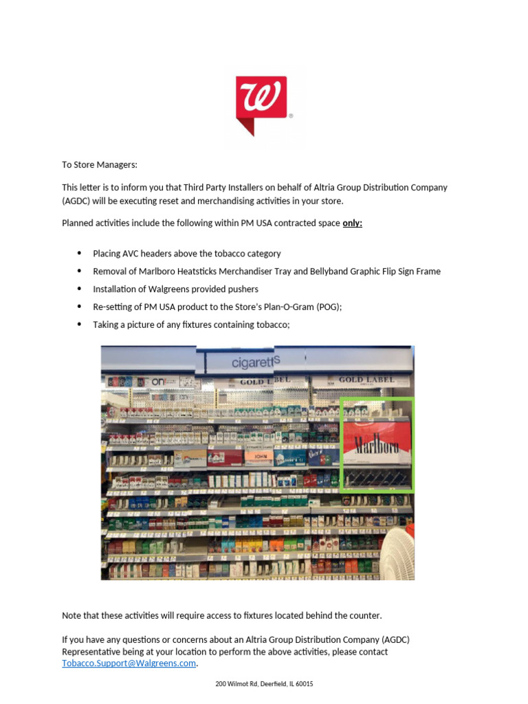 Walgreens March Reset_Letter of Authorization | PDF