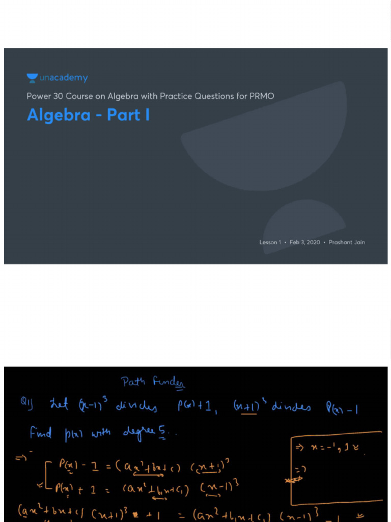 Algebra Part I With Anno | PDF